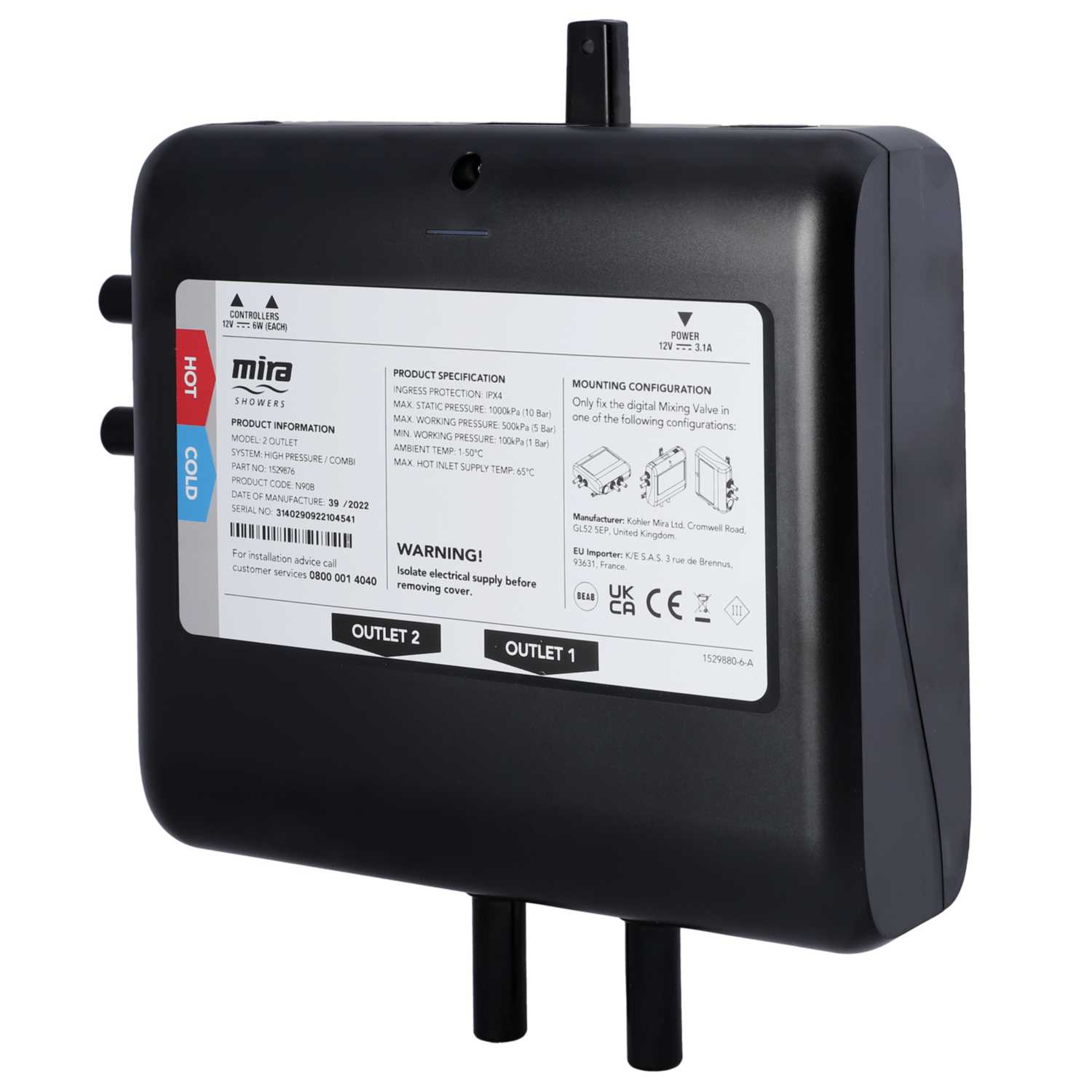 Mira Mode Digital Ceiling Fed Shower High Pressure / Combi Boiler App ...