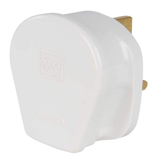 MK Logic Plus 13A Standard Safety Plug White (646WHI) | CEF