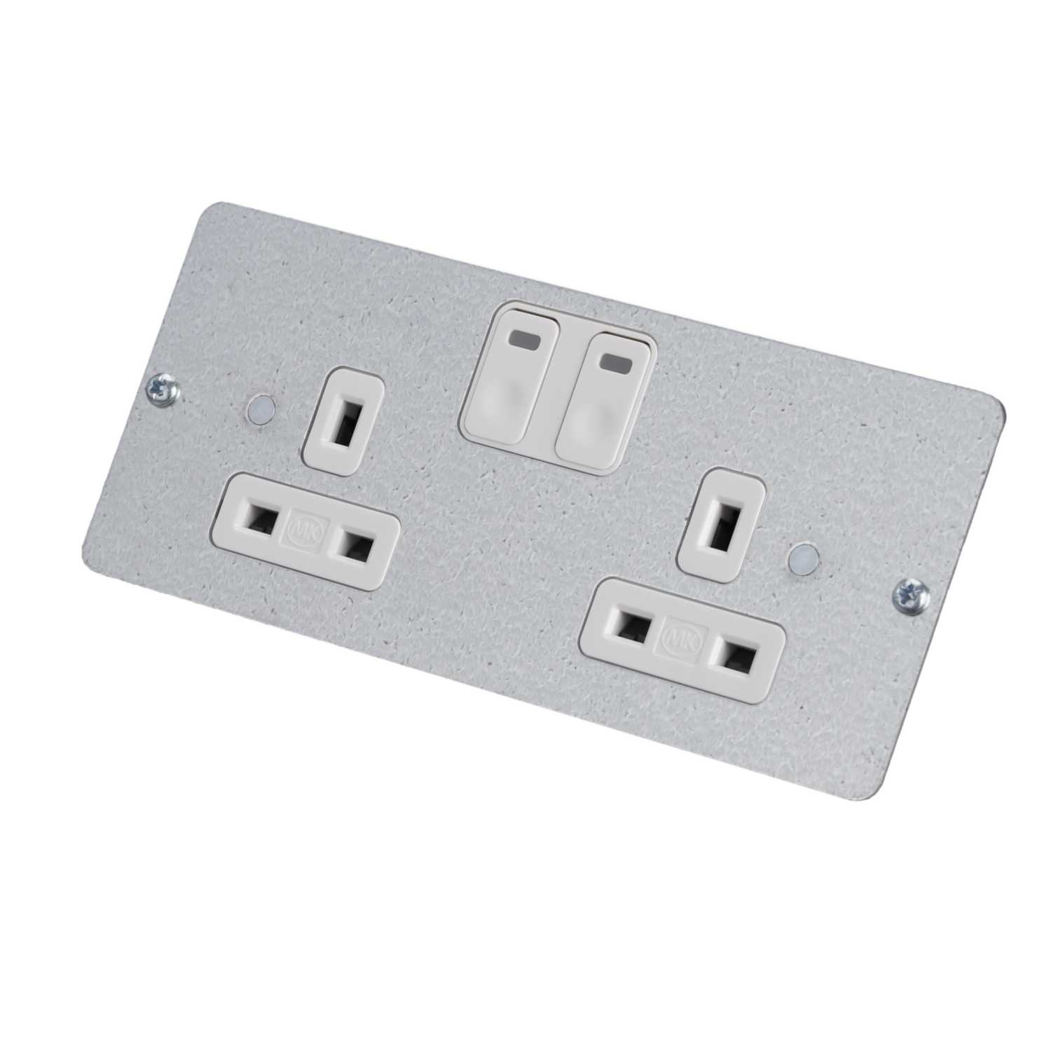 MK Essentials 2 Gang Connected Power Switched socket (CXP10780GALV) | CEF