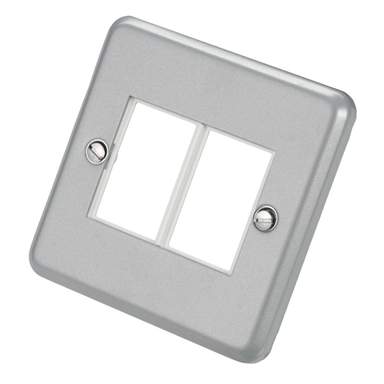 MK Metalclad Plus 1 Gang 2 Module LJU6C Front Plate Metal Clad (K172ALM ...