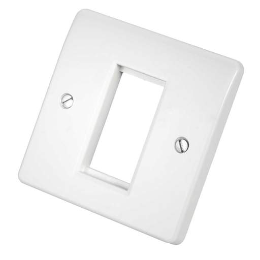 MK Logic Plus 1 Gang 1 Euro Module Front Plate White (K181WHI) | CEF