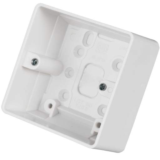 MK Logic Plus 1 Gang 40mm Pattress Back Box White (K2031WHI) | CEF