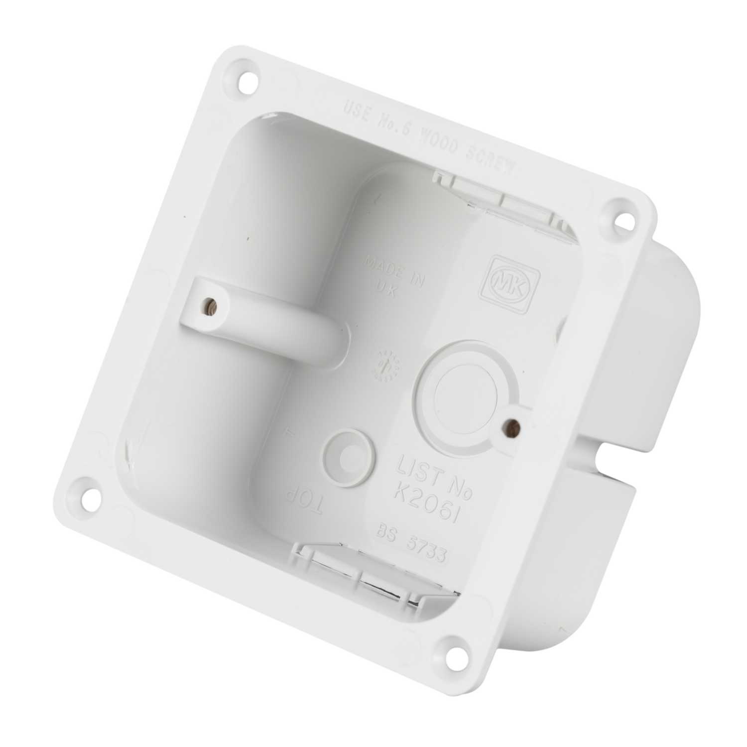 MK Logic Plus 1 Gang 45mm Flange Box White (K2061WHI) | CEF