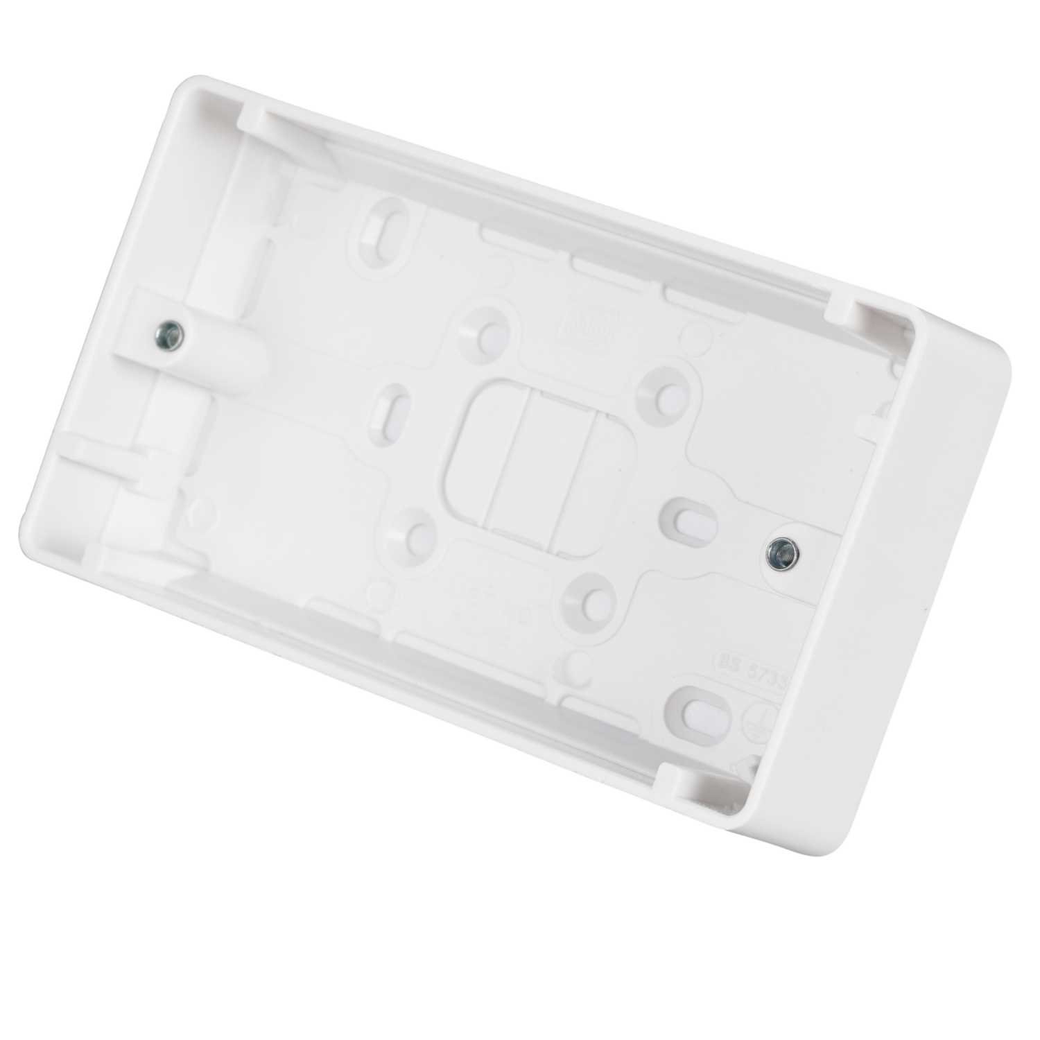 MK Logic Plus 2 Gang 30mm Pattress Back Box White (K2142WHI) | CEF