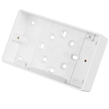 MK Logic Plus 2 Gang 32mm Pattress Back Box White (K2183WHI) | CEF