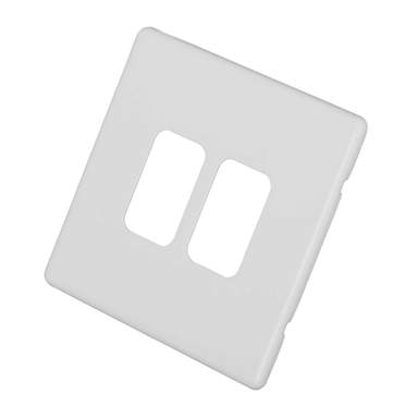 MK Aspect 2 Gang Grid Front Plate White (K24332WHI) | CEF