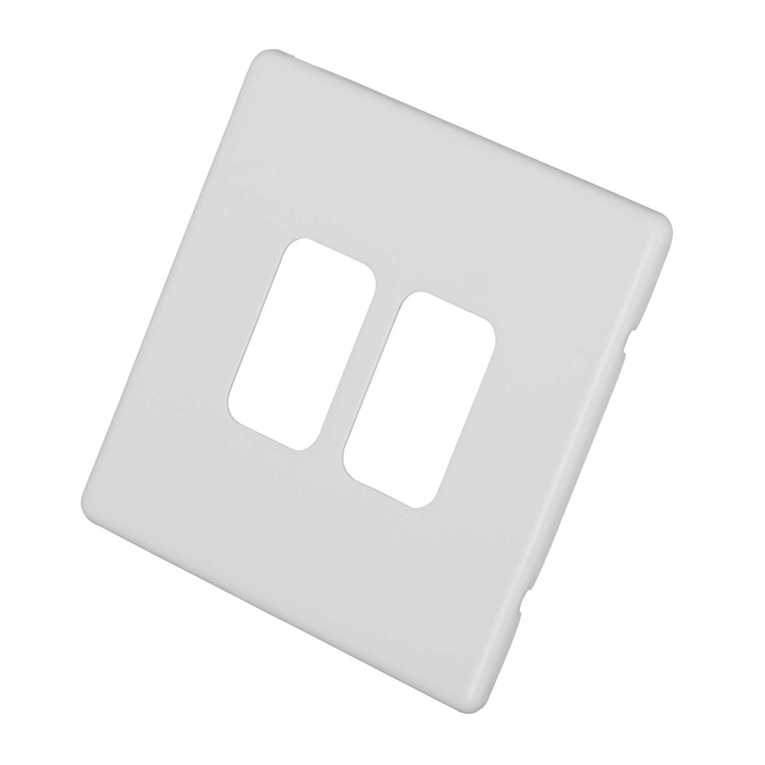 MK Aspect 2 Gang Grid Front Plate White (K24332WHI) | CEF