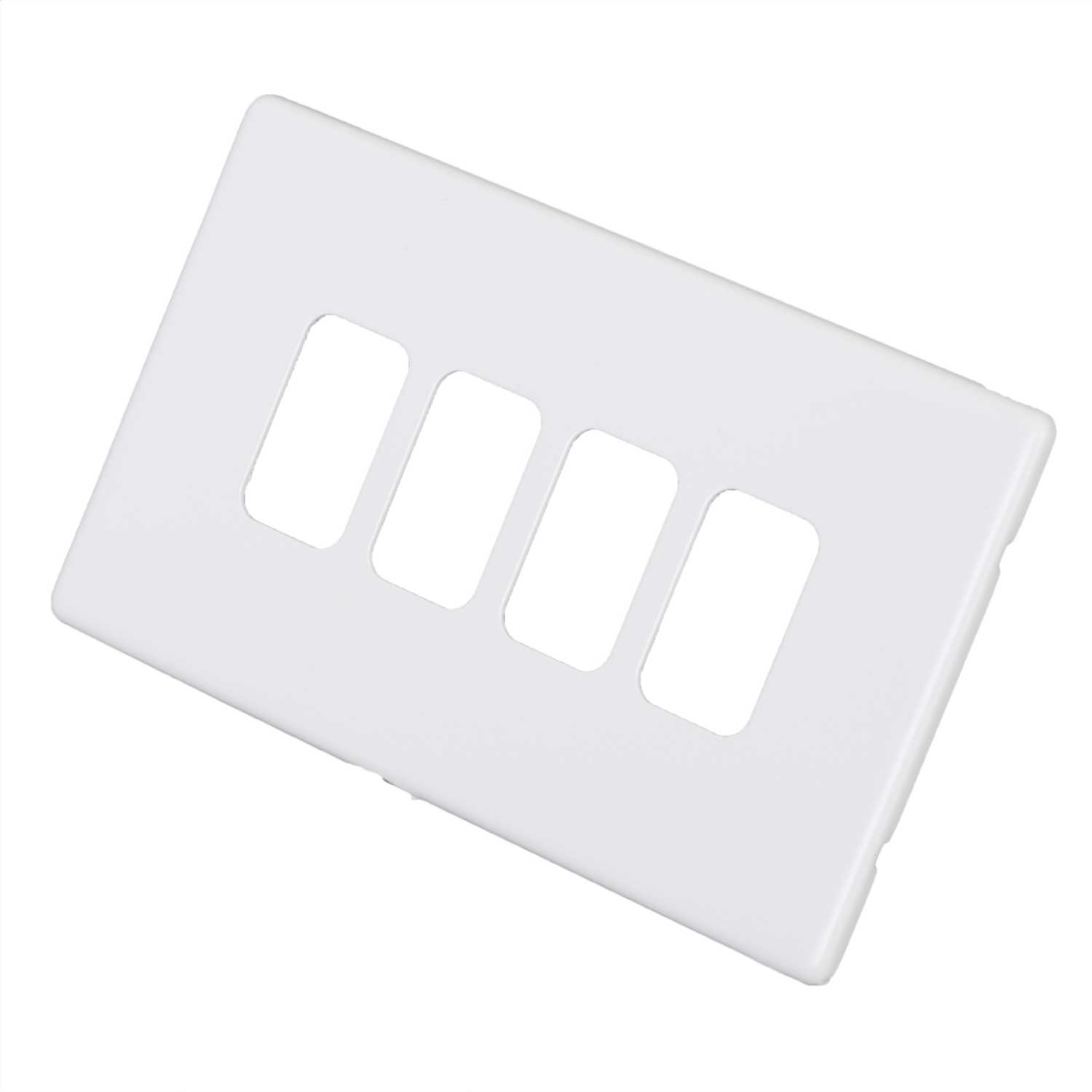 MK Aspect 4 Gang Grid Front Plate White (K24334WHI) | CEF