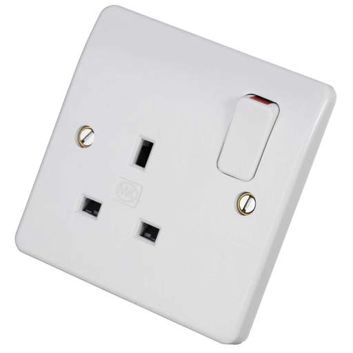 MK Logic Plus 13A DP 1 Gang Switched Socket White (K2757WHI) | CEF
