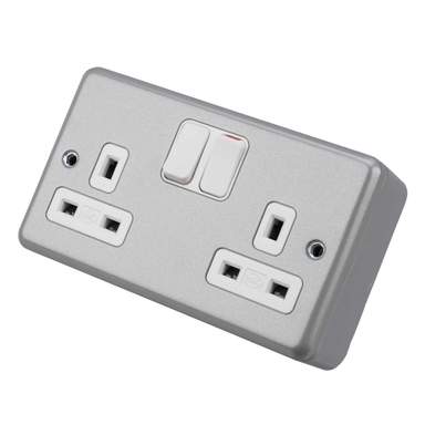 MK Metalclad Plus 13A DP 2 Gang Socket Metal Clad (K2946ALM) | CEF
