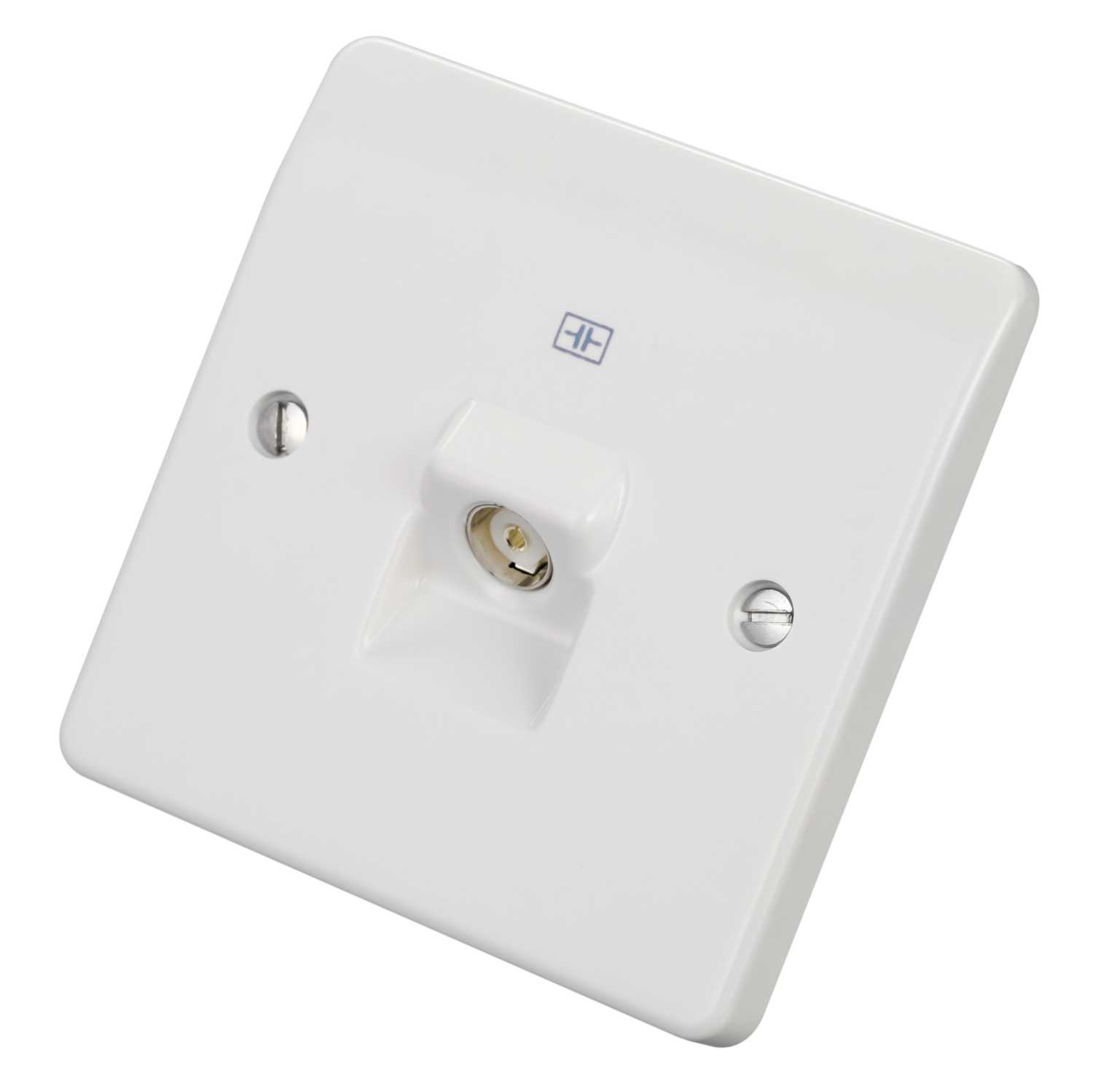 MK Logic Plus 1 Gang Isolated TV / FM Coaxial Socket White (K3521WHI) | CEF