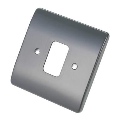 MK Logic Plus 1 Gang Grid Front Plate Graphite (K3631GRA) | CEF