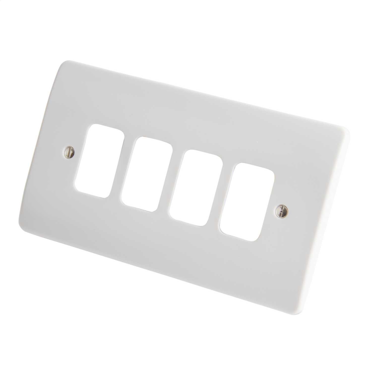 MK Grid Plus 4 Gang Grid Front Plate White (K3634WHI) | CEF