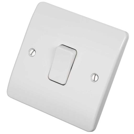 MK Logic Plus 10A 1 Gang 1 Way Light Switch White (K4870WHI) | CEF
