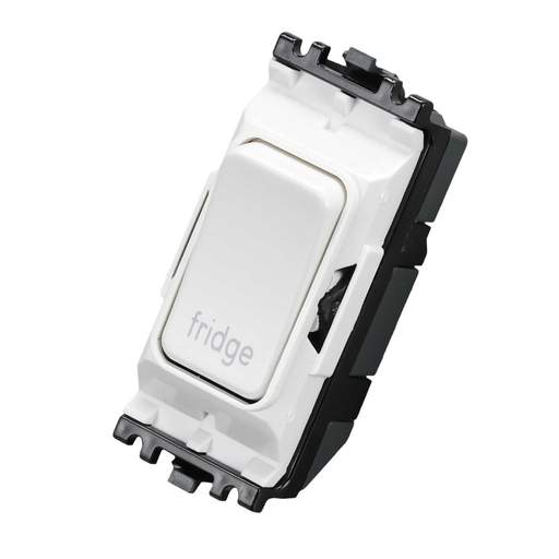 MK Grid Plus 20A Double Pole 1 Way Grid Switch marked Fridge ...