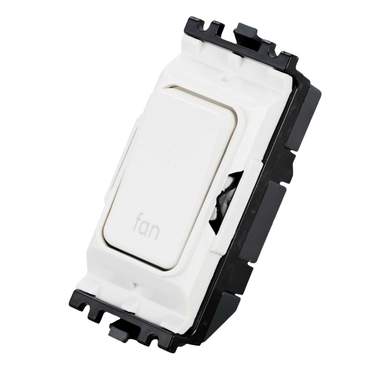 MK Grid Plus 20A Double Pole 1 Way Grid Switch marked Fan (K4896FNWHI ...