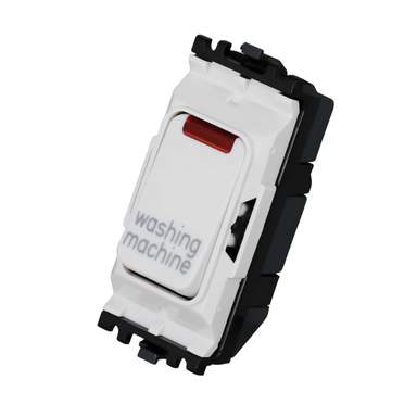 MK Grid Plus 20A Double Pole 1 Way Grid Switch with Neon marked Washing ...