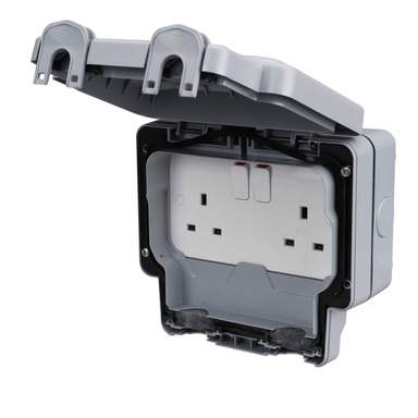 MK Masterseal Plus 13A 2 Gang Weatherproof Switched Socket with ...