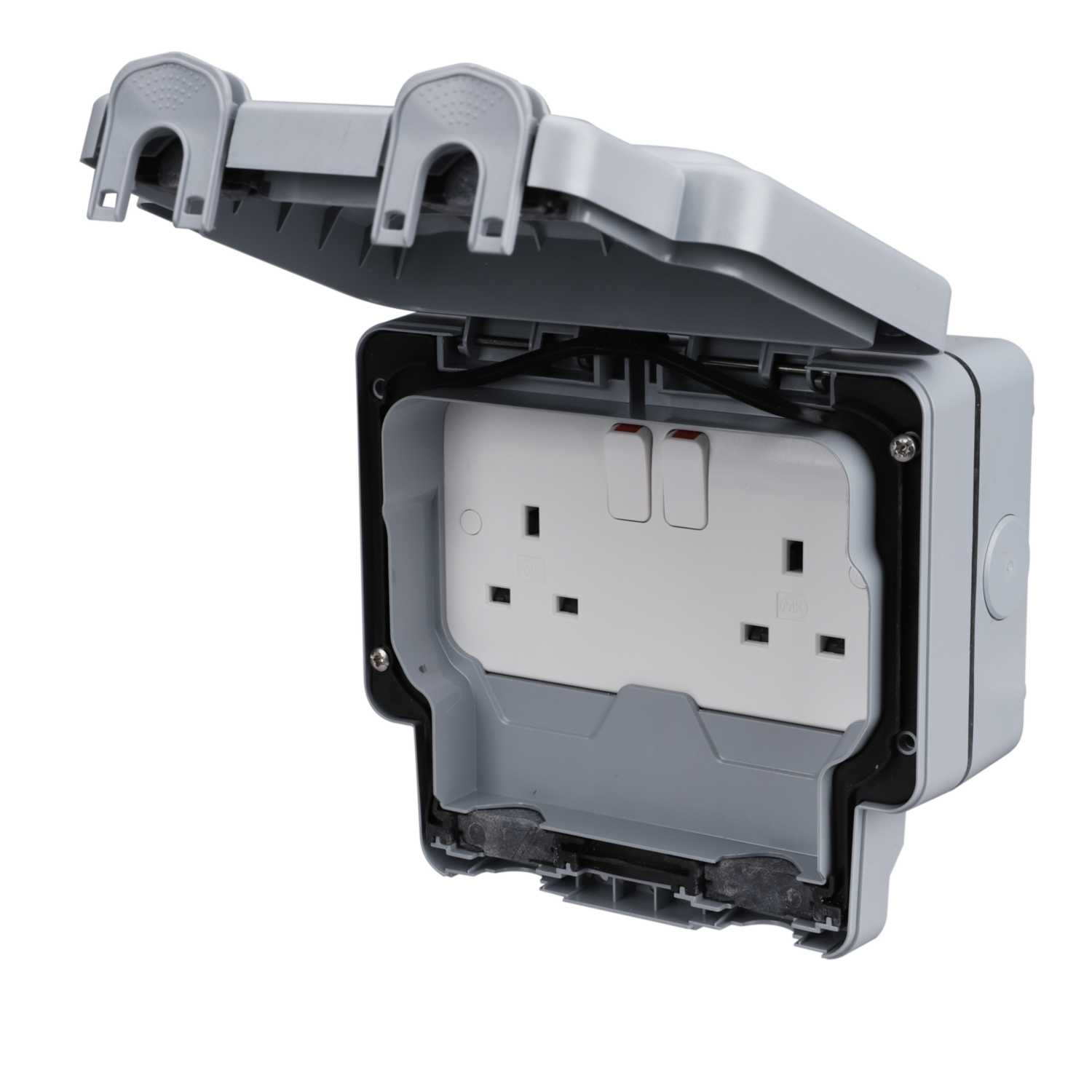 MK Masterseal Plus 13A 2 Gang Weatherproof Switched Socket with ...