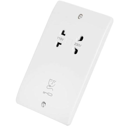 MK Logic Plus 115 / 230V Dual Voltage Shaver Socket White (K701WHI) | CEF