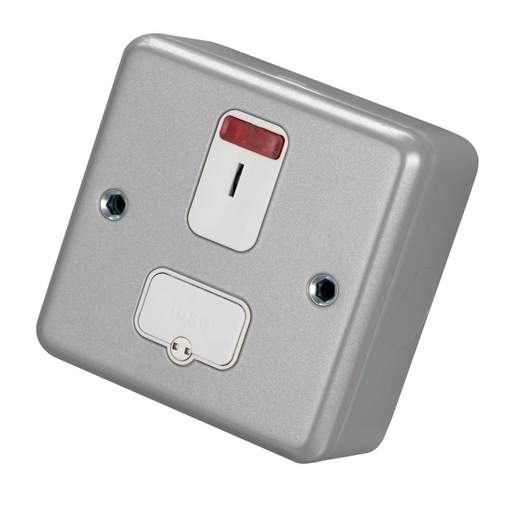 MK Metalclad Plus 13A DP Key Operated Fused Spur with Neon Metal Clad ...