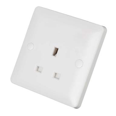 MK Base 13A 1 Gang Unswitched Socket White (MB780WHI) | CEF