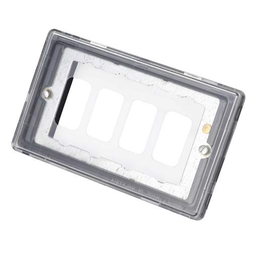 MK Dimensions 2 Gang 4 Module Grid Mounting Frame Black (MH4334BLKC) | CEF