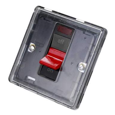 MK Dimensions 50A DP 1 Gang Switch Module with Neon Black (MH4336BLKC ...