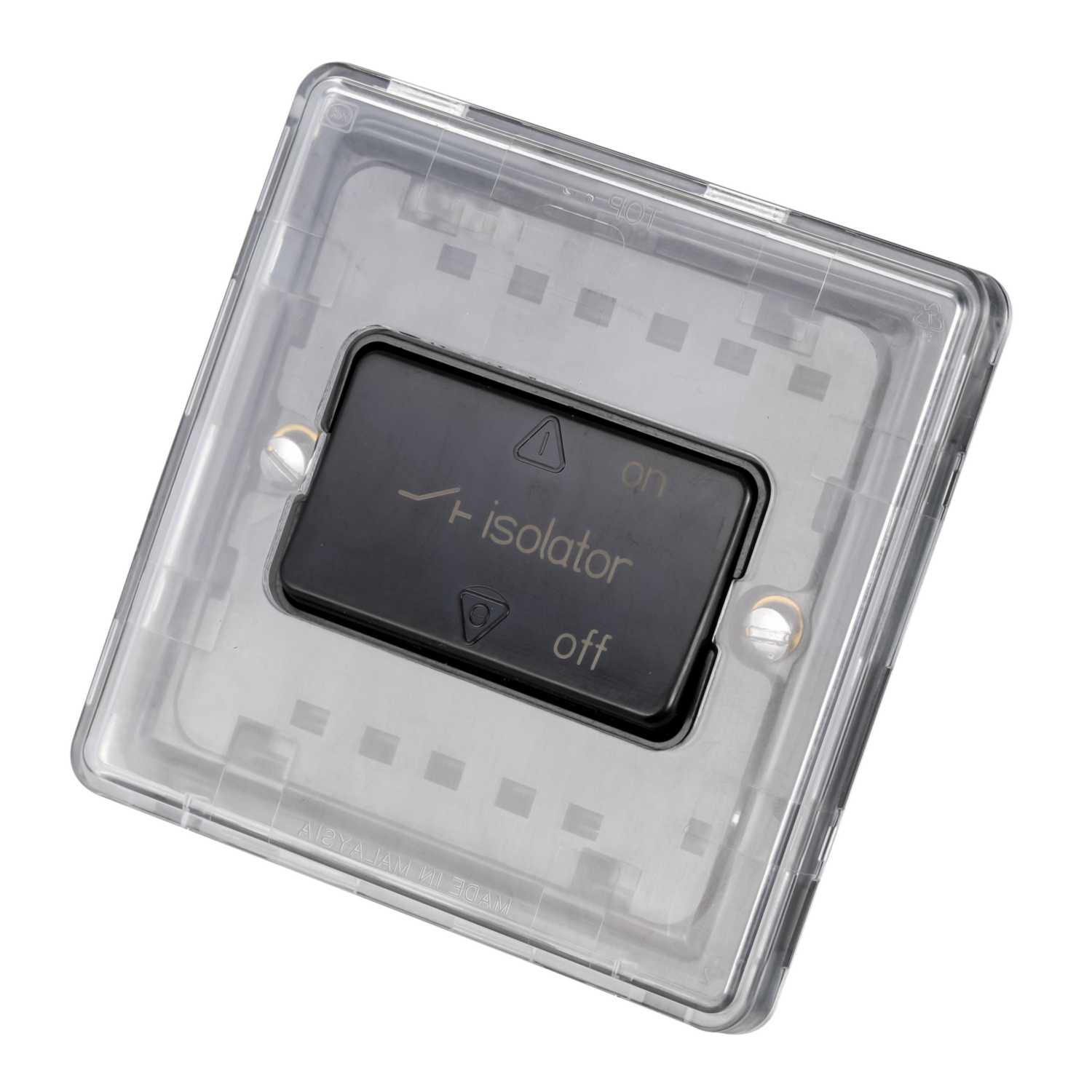 MK Dimensions 10A Triple Pole Fan Isolator Switch Module Black ...