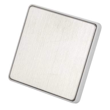 MK Dimensions 1 Gang Blank Plate White Trim Brushed Stainless Steel ...