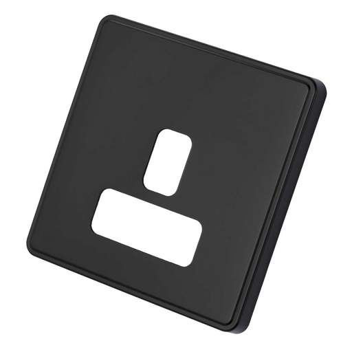 MK Dimensions 1 Gang Unswitched Socket Front Plate Matt Black ...