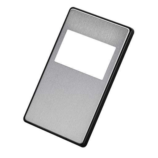 MK Dimensions Dual Voltage Shaver Socket Front Plate Black Trim Brushed ...