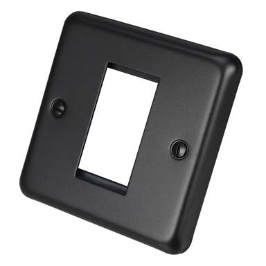 MK Albany Plus 1 Gang 1 Euro Module Front Plate Matt Black (RP181MBK) | CEF