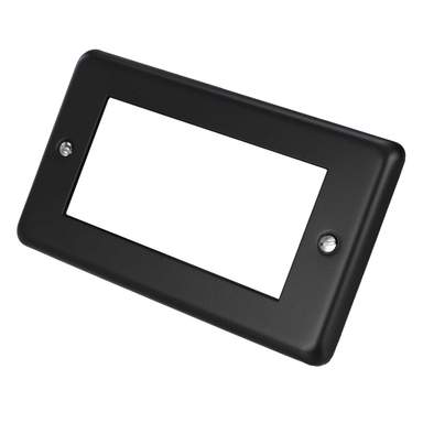 MK Albany Plus 2 Gang 4 Euro Module Front Plate Matt Black (RP184MBK) | CEF