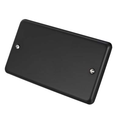 MK Albany Plus 2 Gang Blank Plate Matt Black (RP3329MBK) | CEF