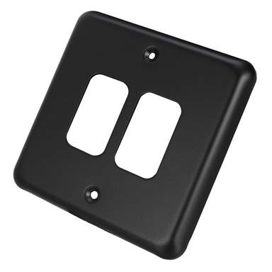 MK Albany Plus 1 Gang 2 Module Grid Plus Face Plate Matt Black ...