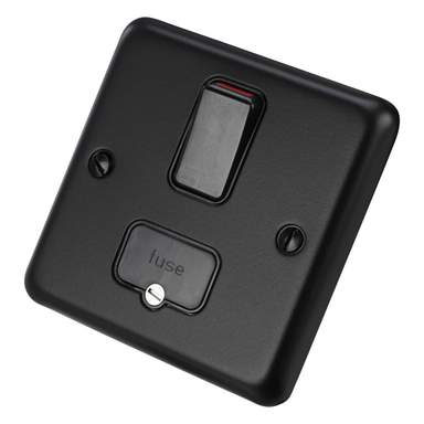 MK Albany Plus 13A DP Switched Fused Spur Matt Black (RP941MBK) | CEF