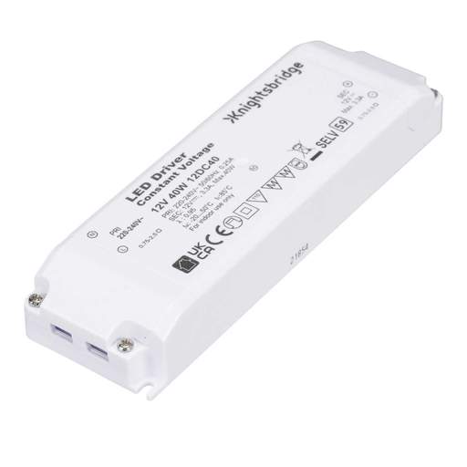 Knightsbridge 40W 12V DC LED Constant Voltage Driver IP20 (12DC40) | CEF
