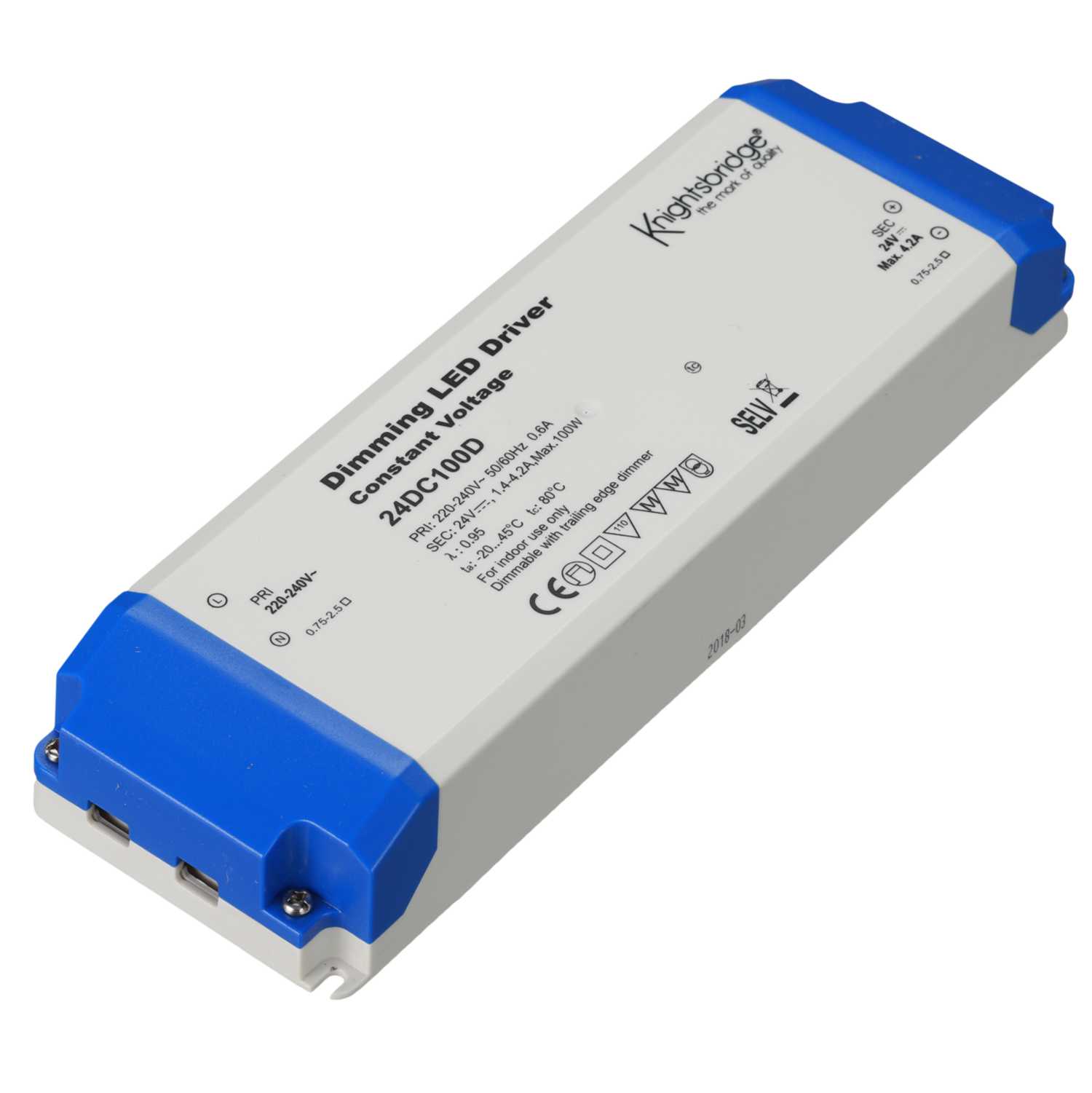 Knightsbridge 100W 24V DC LED Dimmable Driver (24DC100D) | CEF