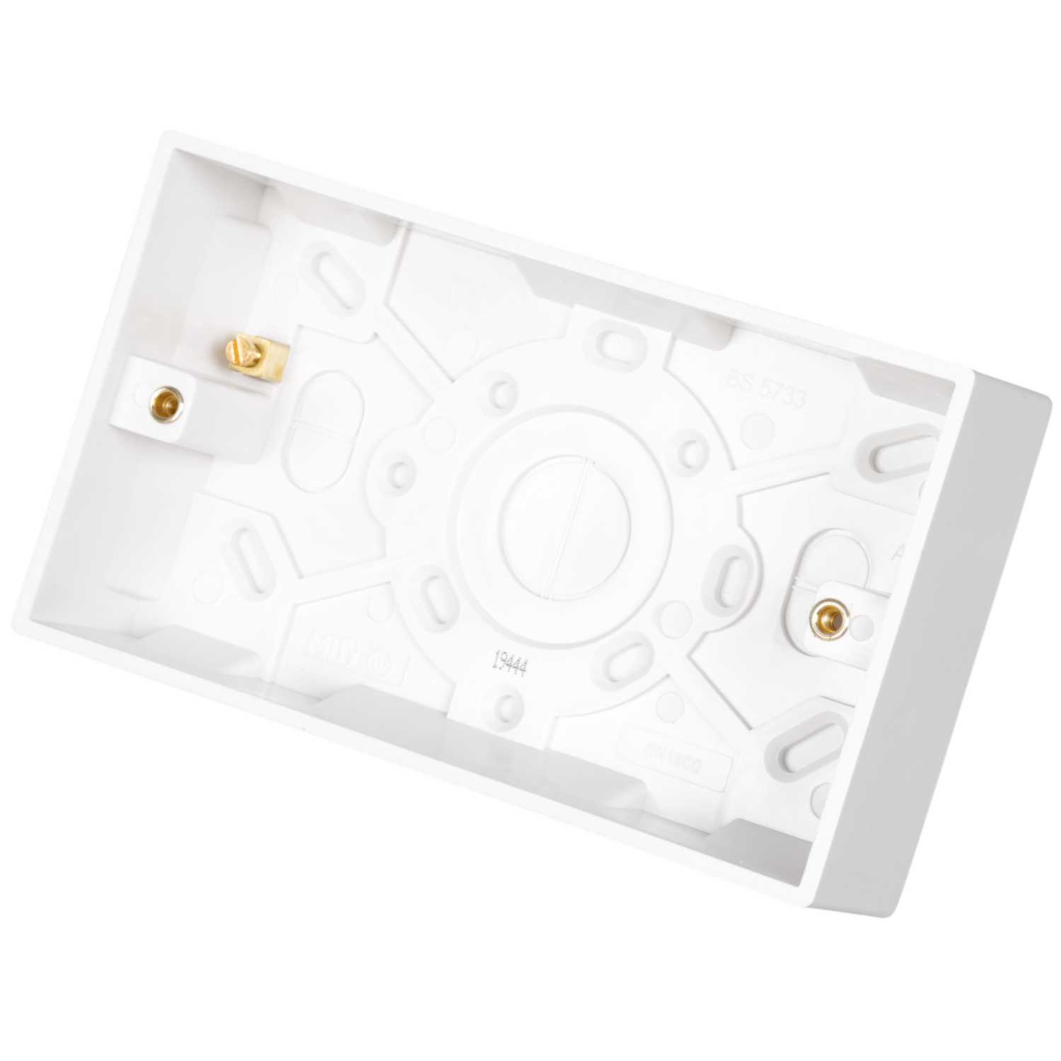 Knightsbridge 2 Gang 35mm Pattress Back Box White (SN1800) | CEF