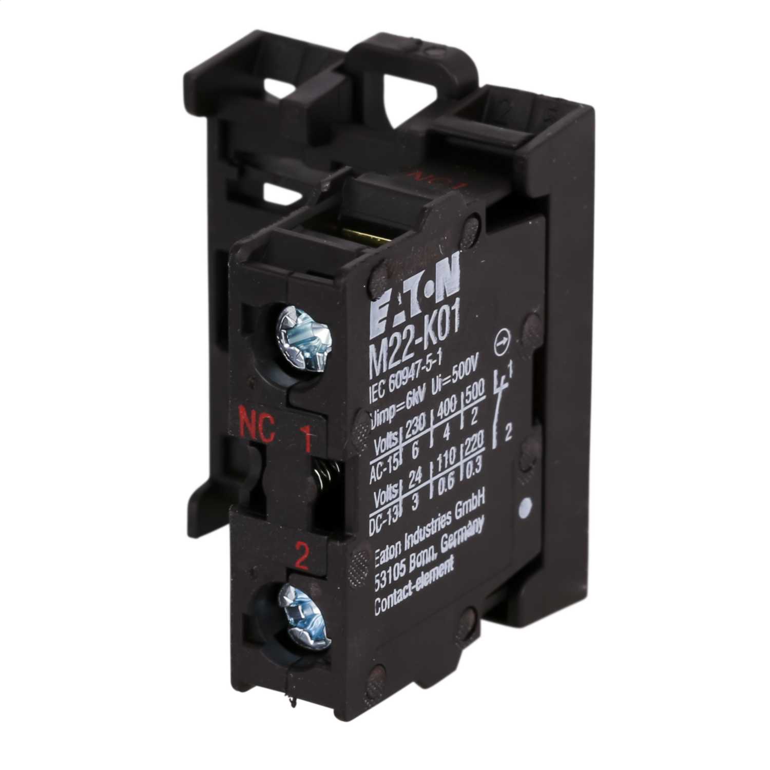 Moeller M22-AK01 1 NC Contact Block with Fixing Collar (216503) | CEF