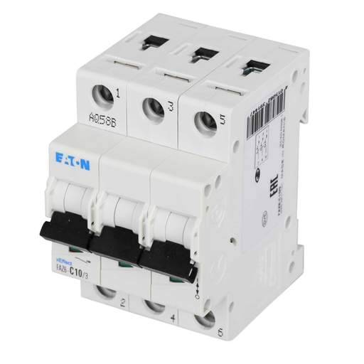 Moeller FAZ6-C10/3 10A Triple Pole 6kA C Curve MCB (239144) | CEF