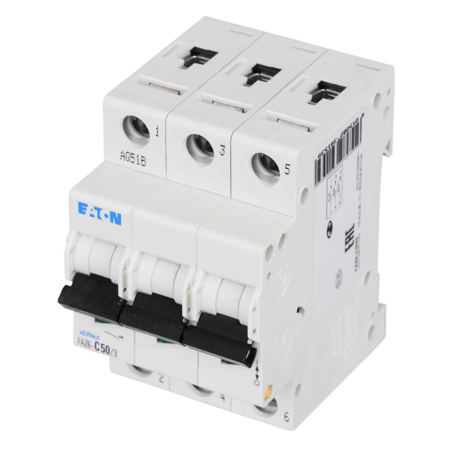 Moeller FAZ6-C50/3 50A Triple Pole 6kA C Curve MCB (239153) | CEF