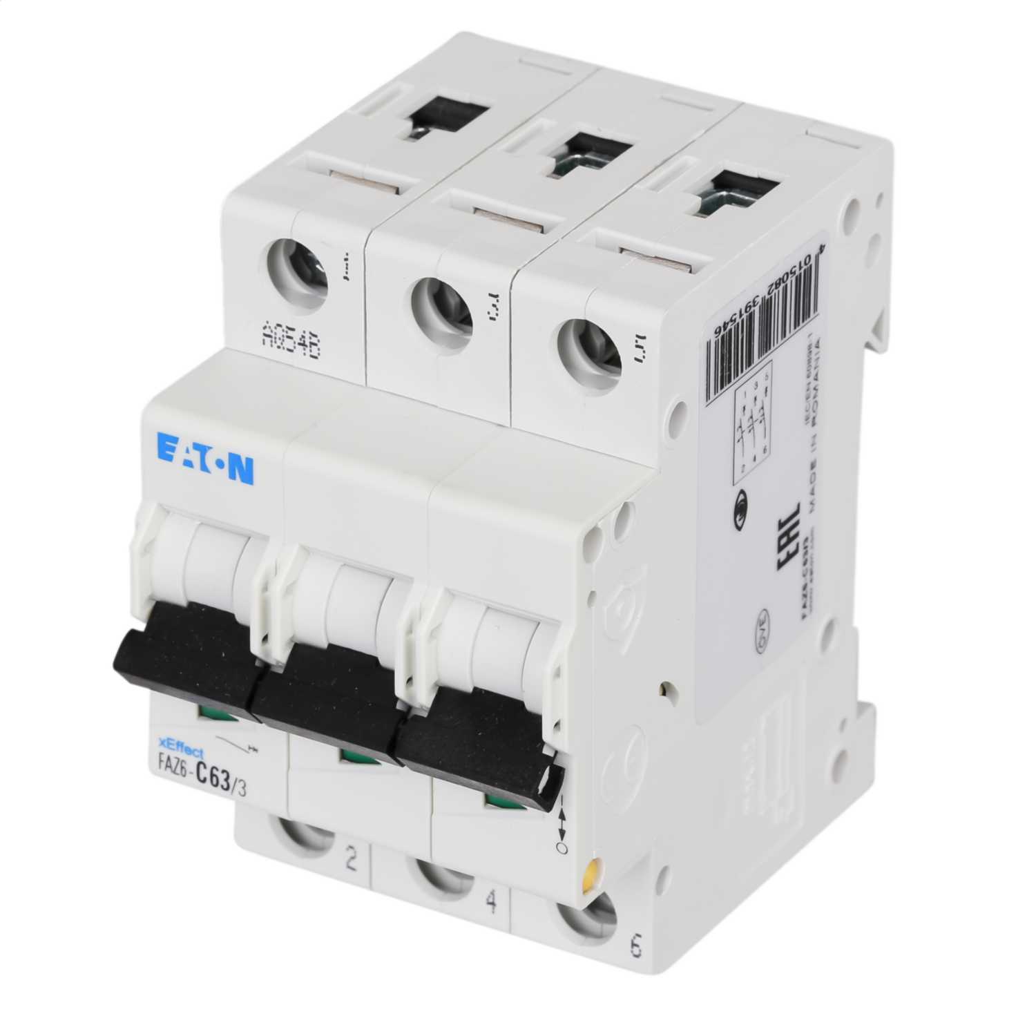 Moeller FAZ6-C63/3 63A Triple Pole 6kA C Curve MCB (239154) | CEF