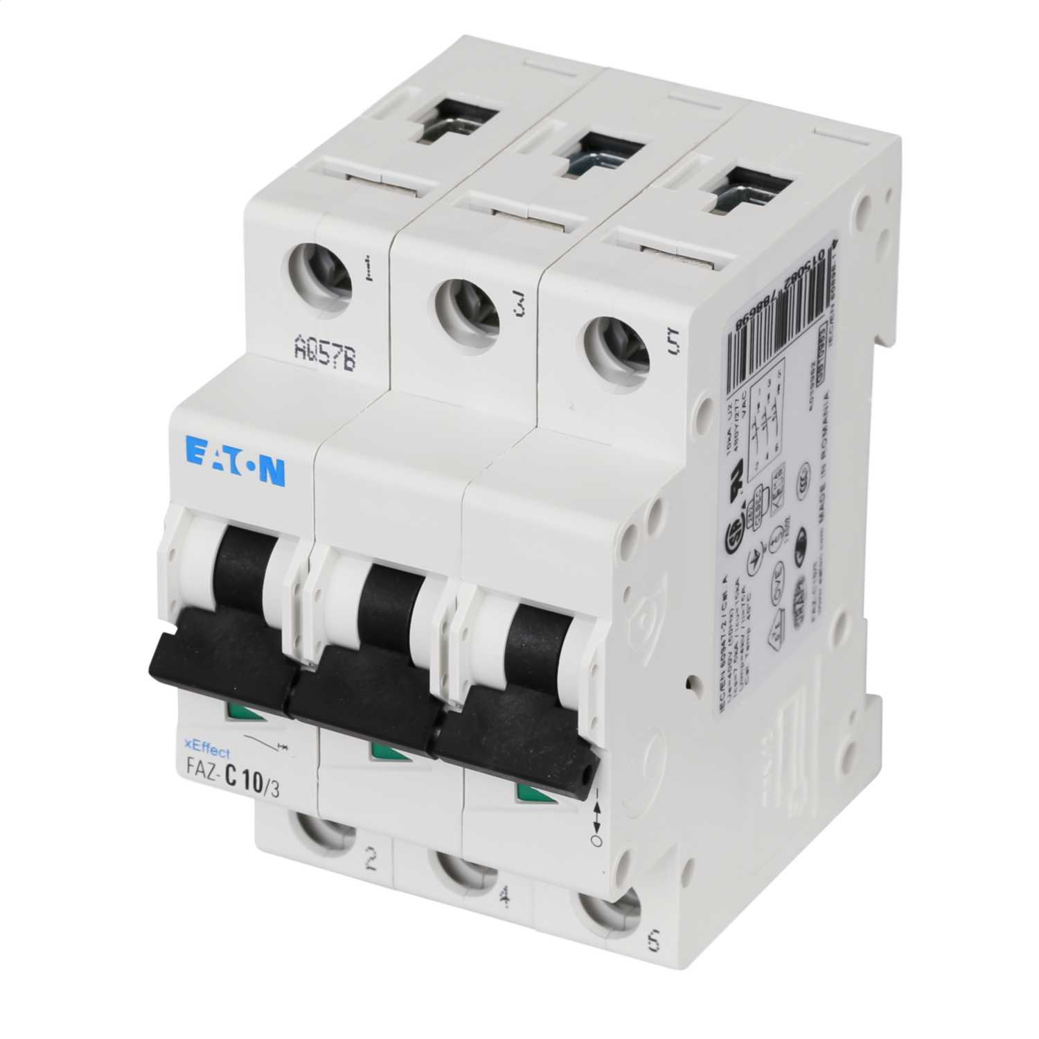 Moeller FAZ-C10/3 10A Triple Pole 15kA C Curve MCB (278869) | CEF