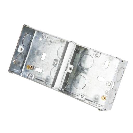 Niglon 2 Gang 35mm Dual Flush Metal Knockout Box (Sold in 1's) (DES2) | CEF