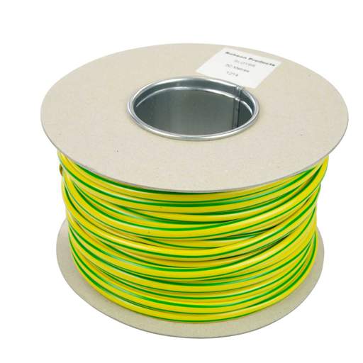 Niglon 3mm PVC Green / Yellow Earth Sleeving (100m Reel) (GY3D) | CEF