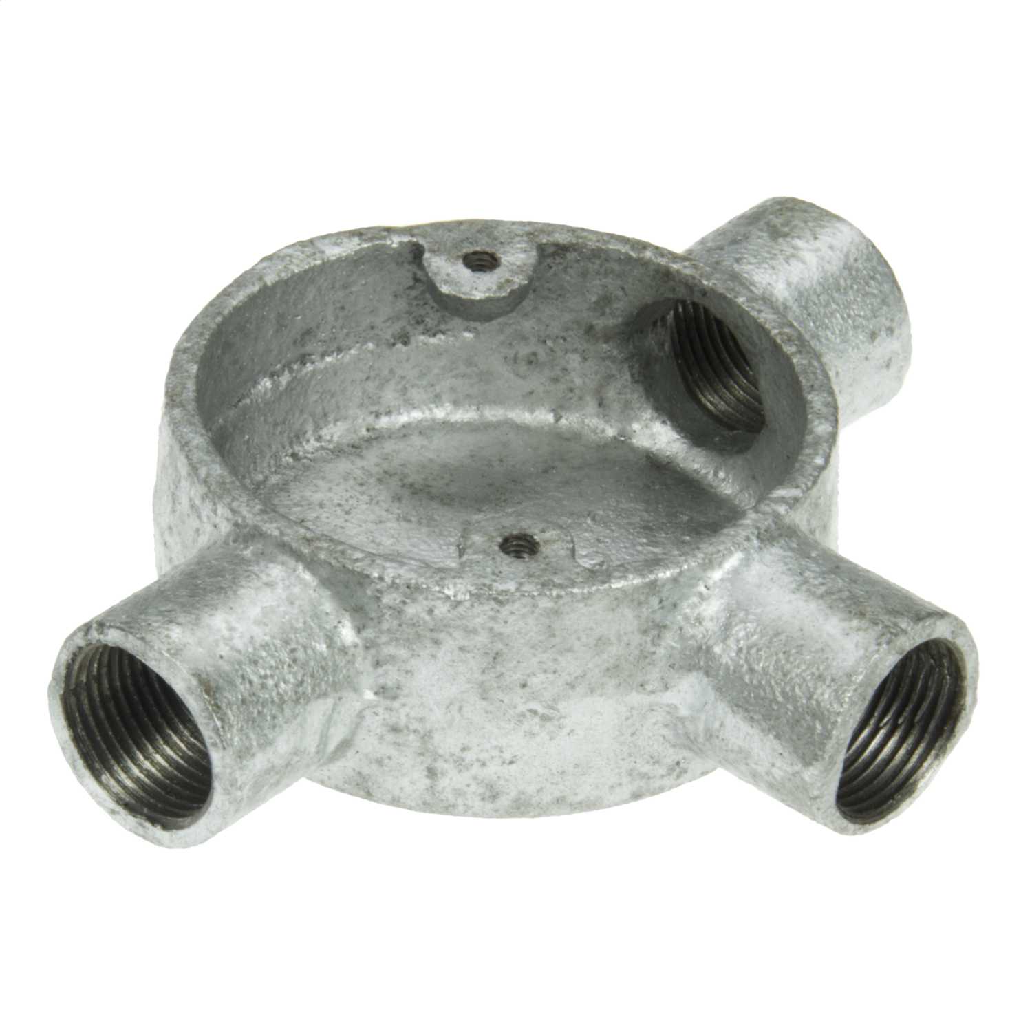 Niglon 20mm 3 Way Tee Galvanised Conduit Box (Sold in 1's) (CB320G) | CEF