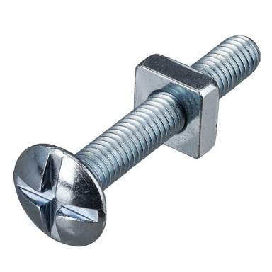 Olympic Fixings M6 x 40 Roofing Nuts and Bolts BZP (Pack of 100) (085 ...