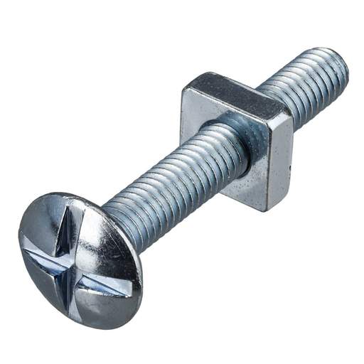 Olympic Fixings M6 x 40 Roofing Nuts and Bolts BZP (Pack of 100) (085 ...